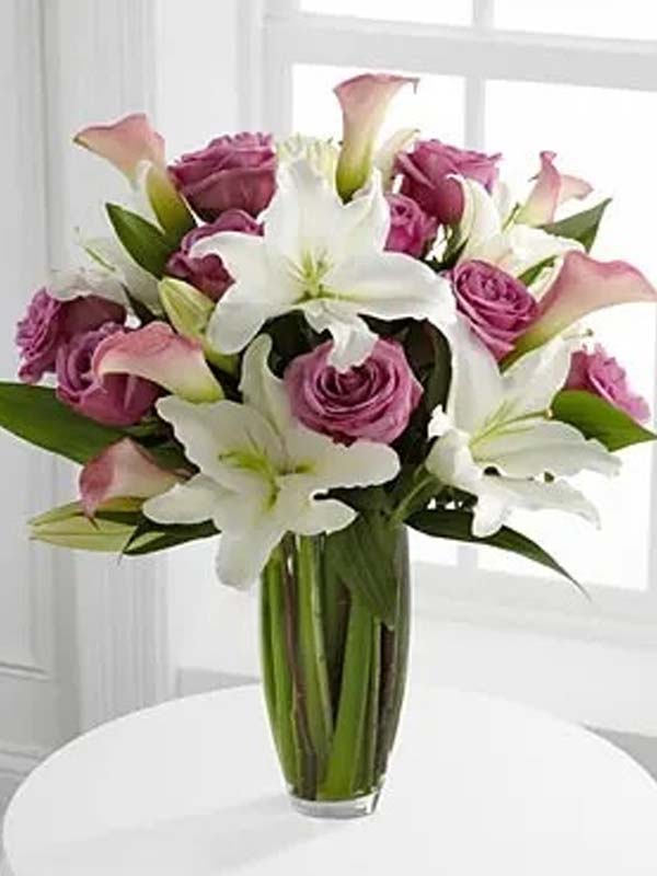 Elegance Abounds Rose & Lily Bouquet | Emory Village Flowers